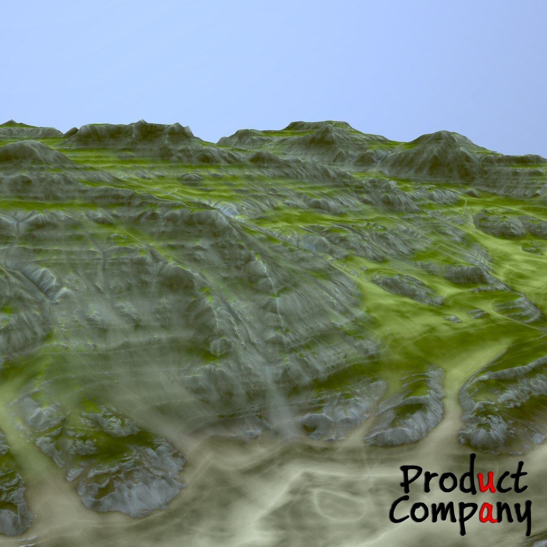 Hills Cliffs Terrain 3d Obj