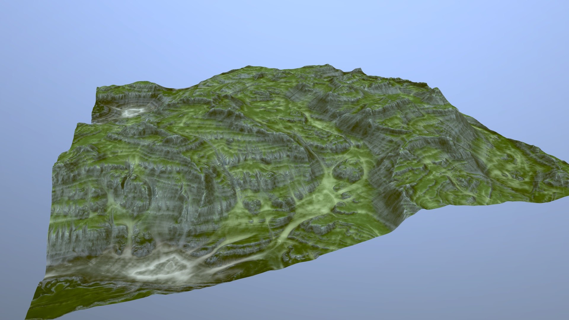 Hills Cliffs Terrain 3d Obj