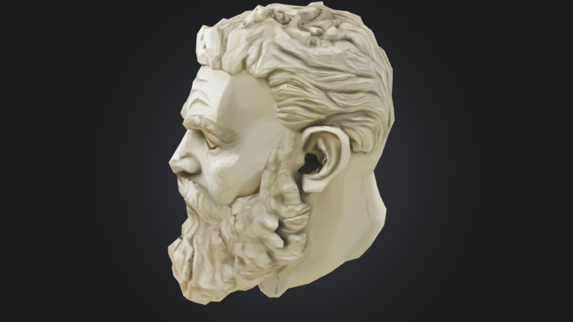Stylized Monument Head Statue 3K Tris Low Poly Game Asset FBX OBJ BLEND ...