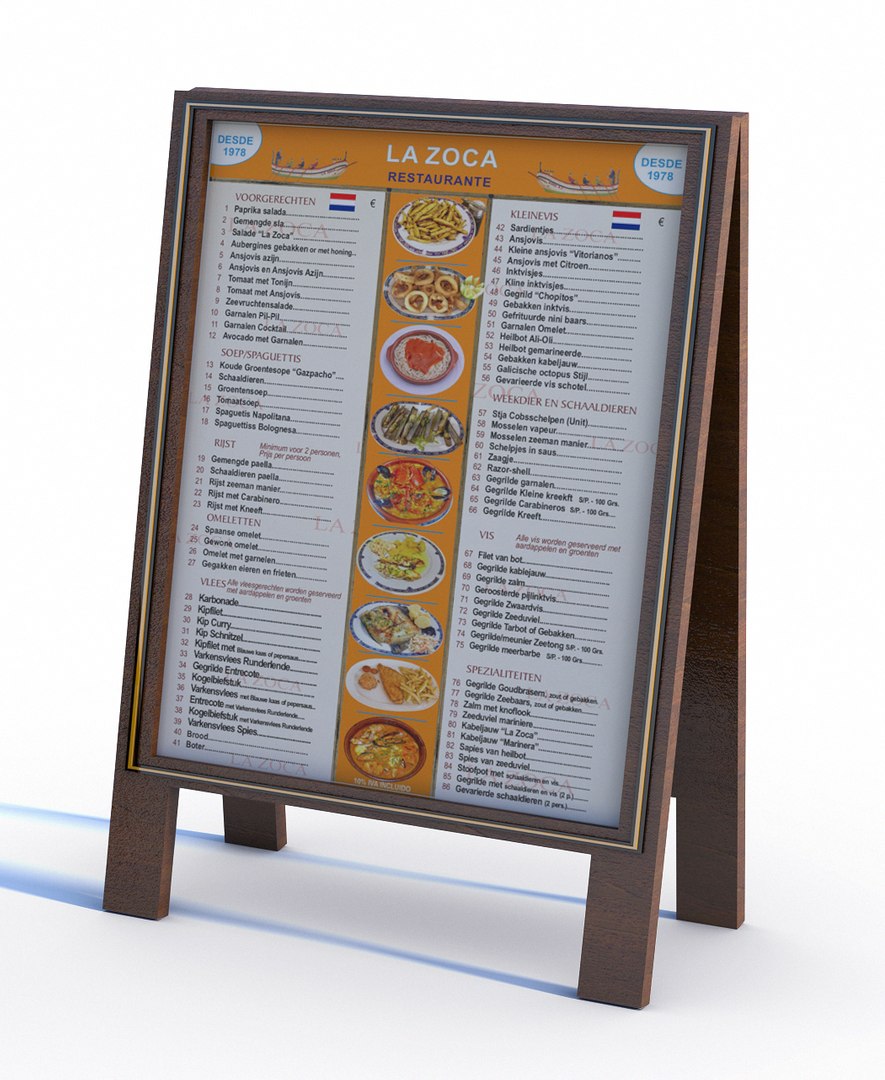 Menu Board 3D Model - TurboSquid 1244001