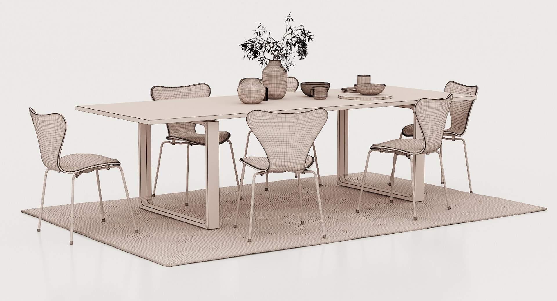 Fritz hansen essay dining table 3D model - TurboSquid 1598178