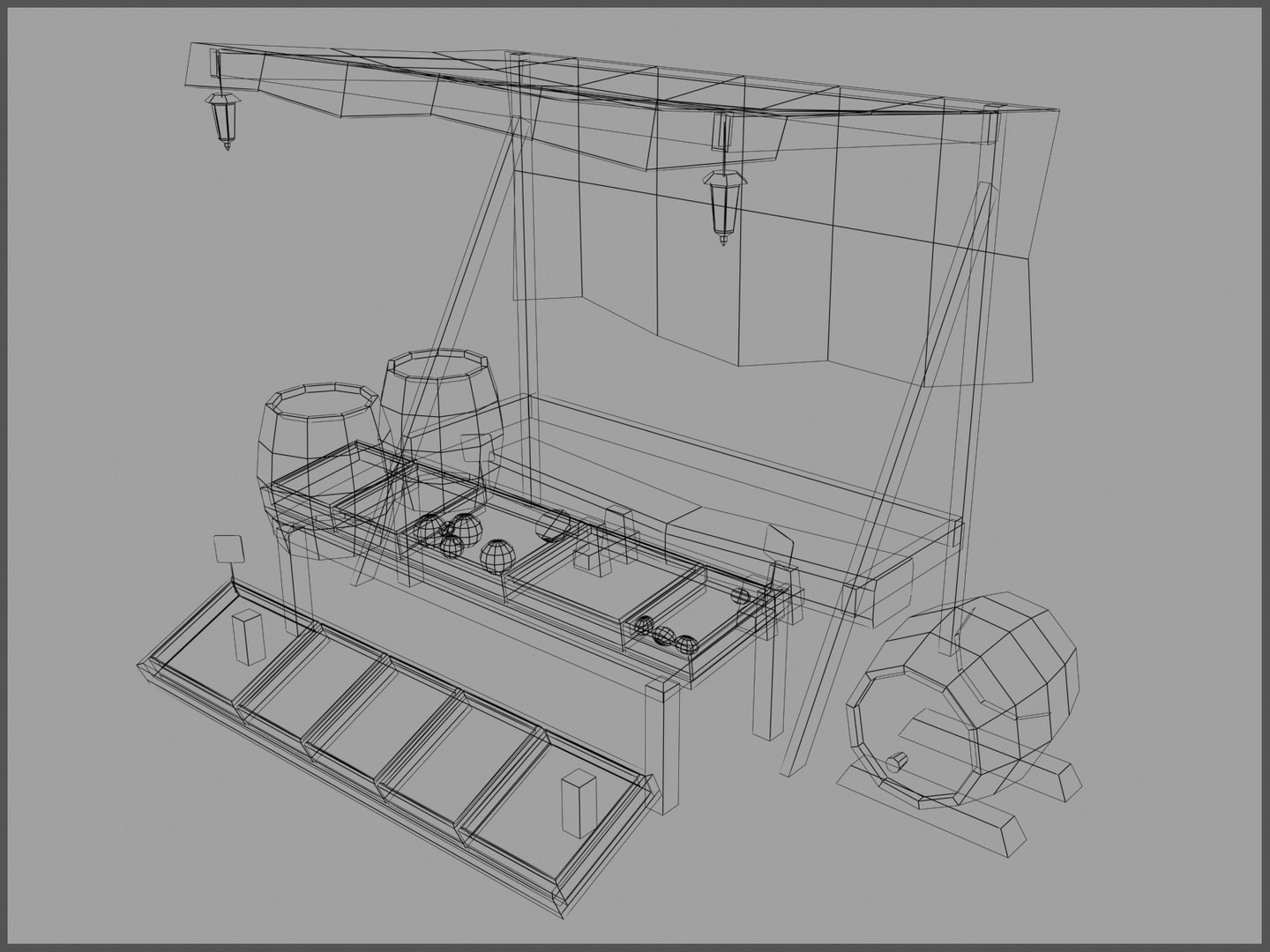 Fruit Stall 3d Model