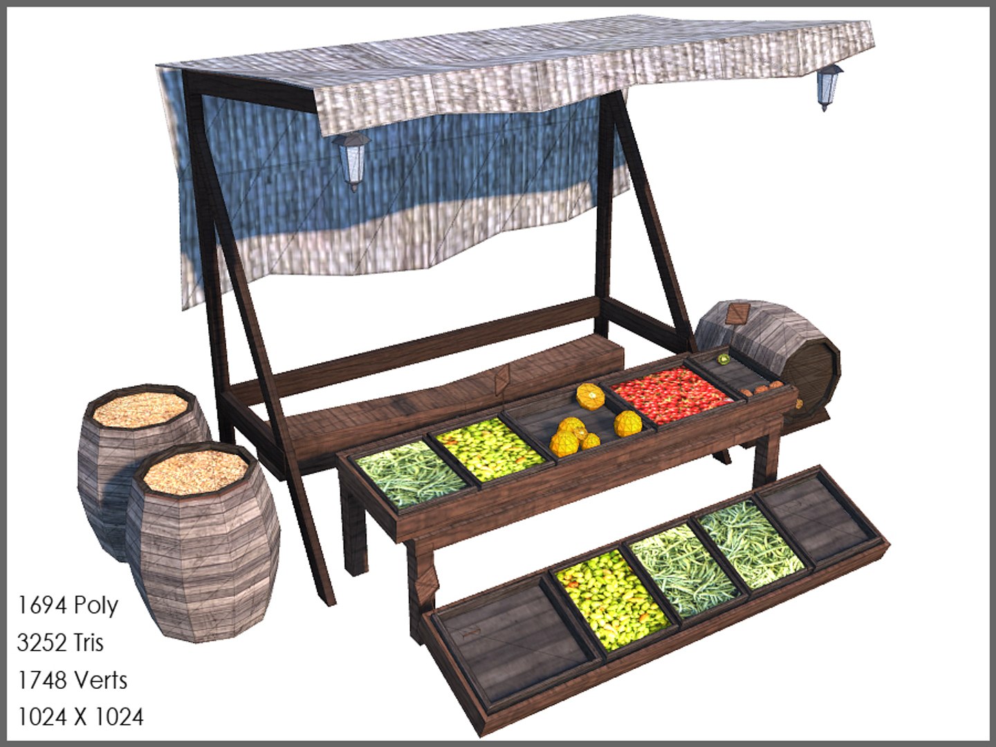 Fruit Stall 3d Model