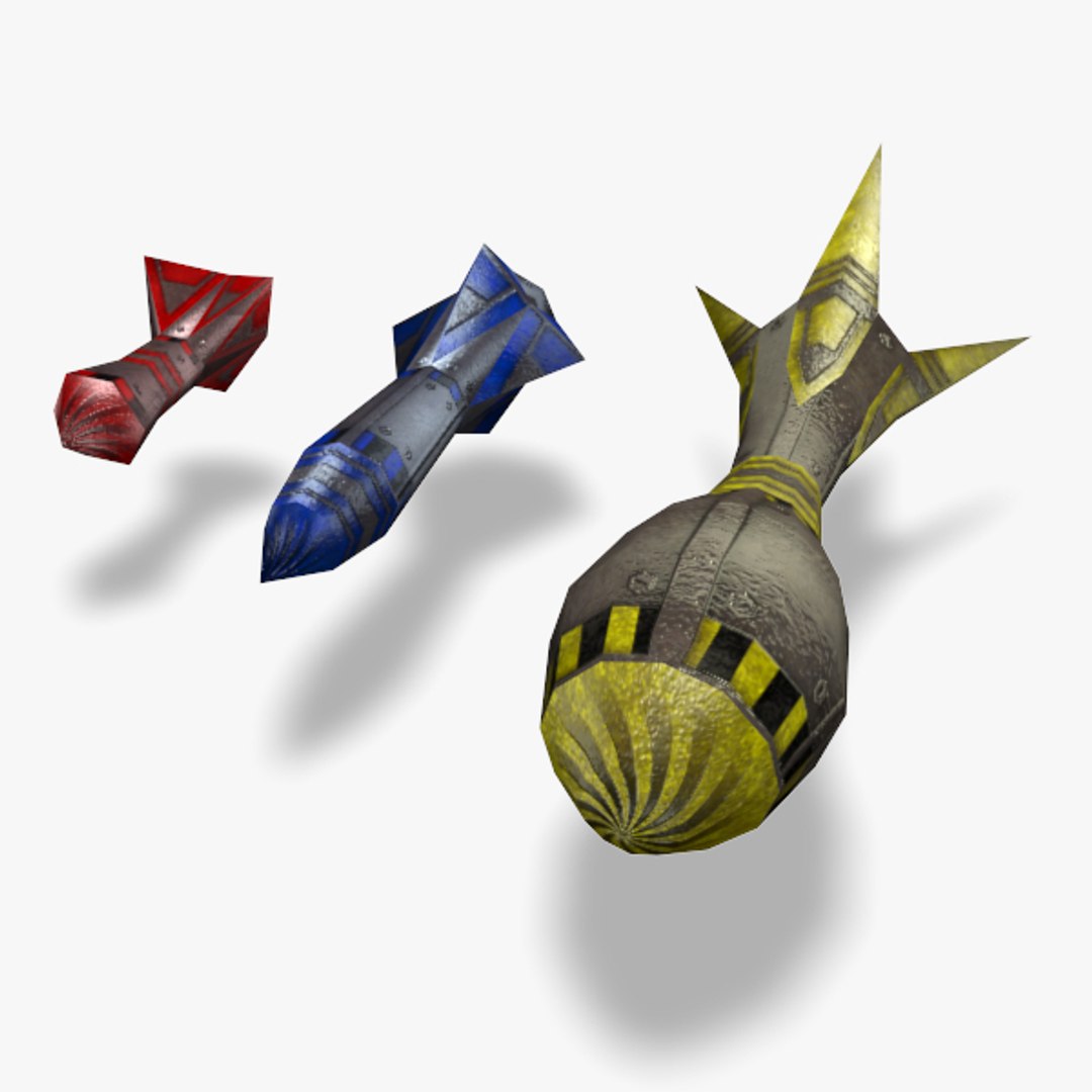 3d model of bomb missile x
