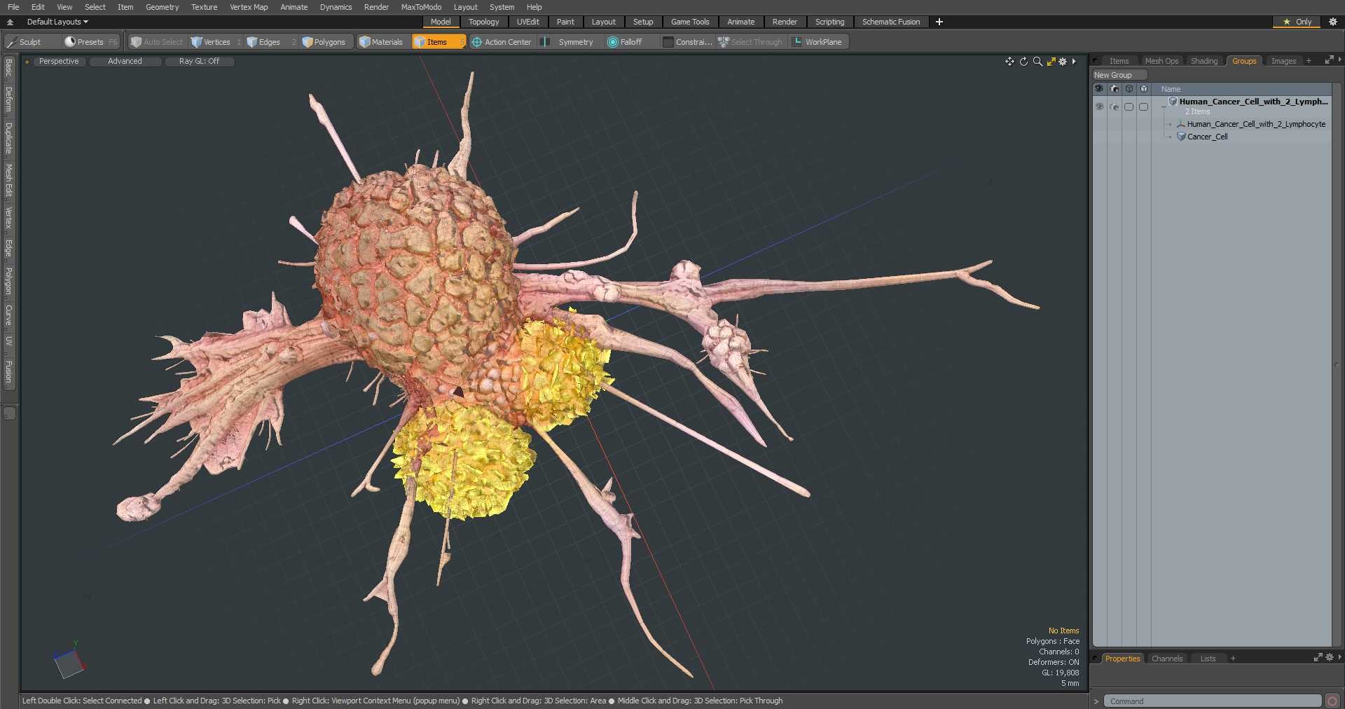 3D Model Human Cancer Cell With 2 Lymphocyte - TurboSquid 2220676