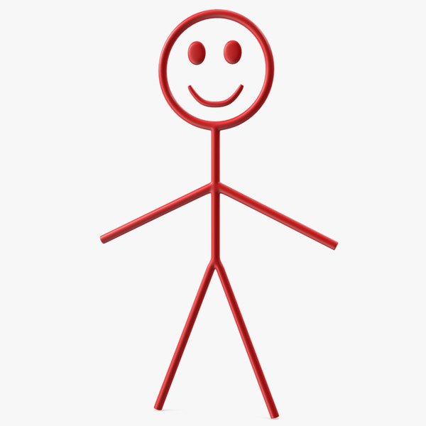 modelo 3d Cartoon Stickman Figure Red - TurboSquid 2076126