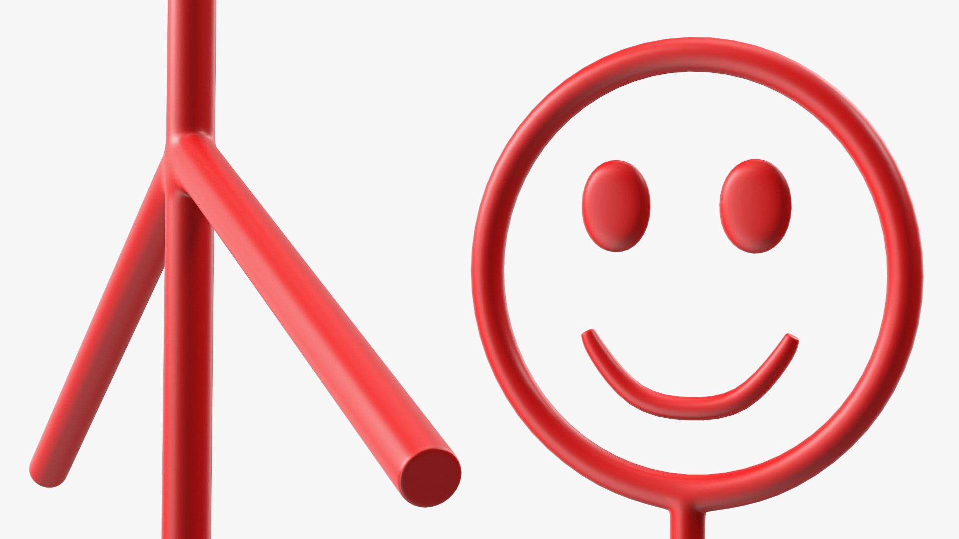 3D Model Cartoon Stickman Figure Red - TurboSquid 2076126