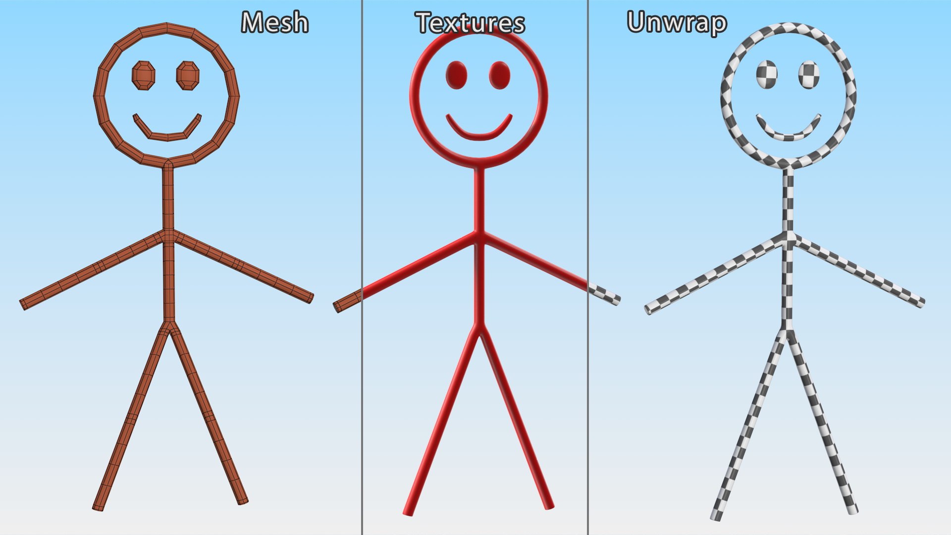 3D Model Cartoon Stickman Figure Red - TurboSquid 2076126