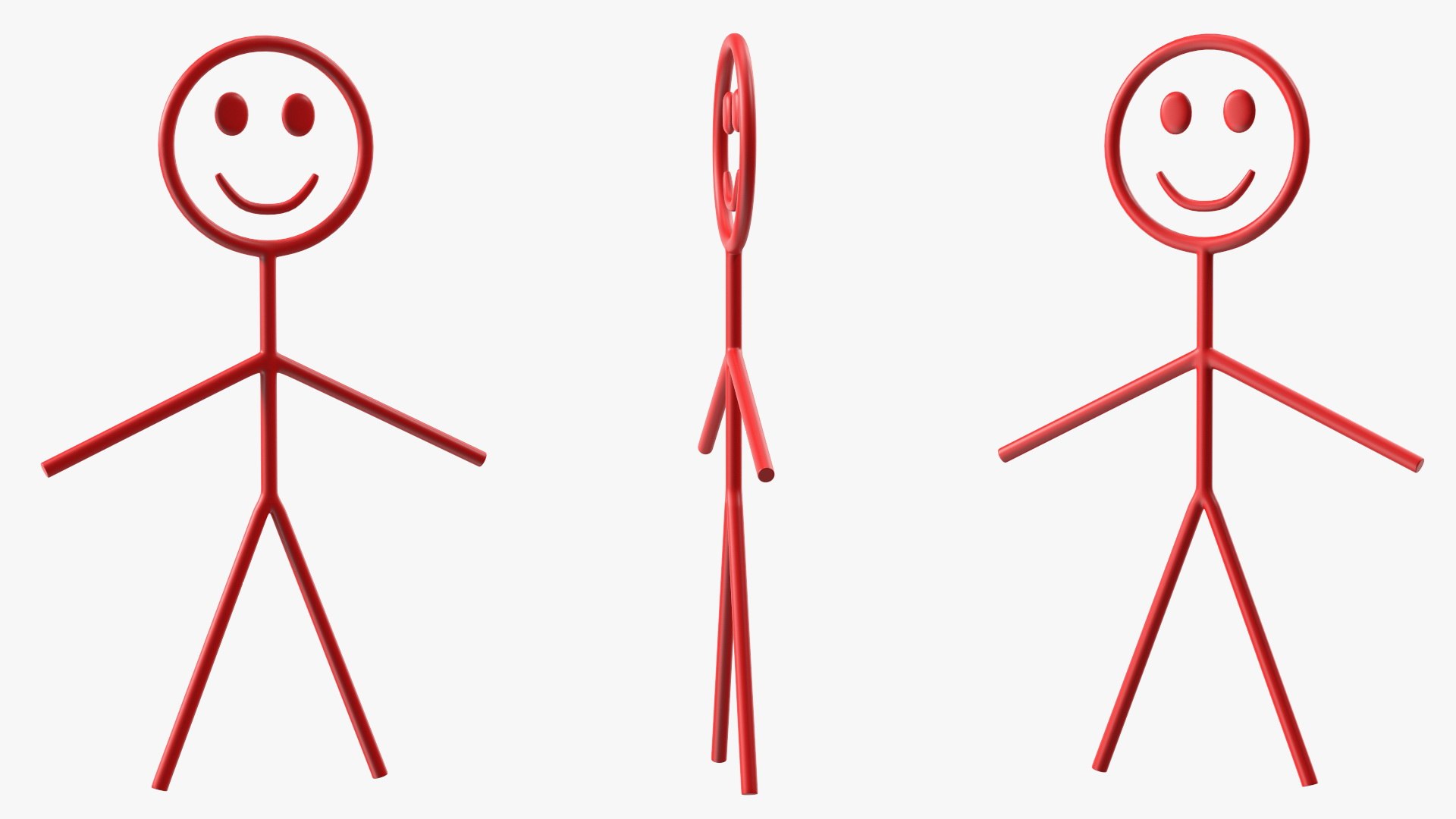 3D Model Cartoon Stickman Figure Red - TurboSquid 2076126