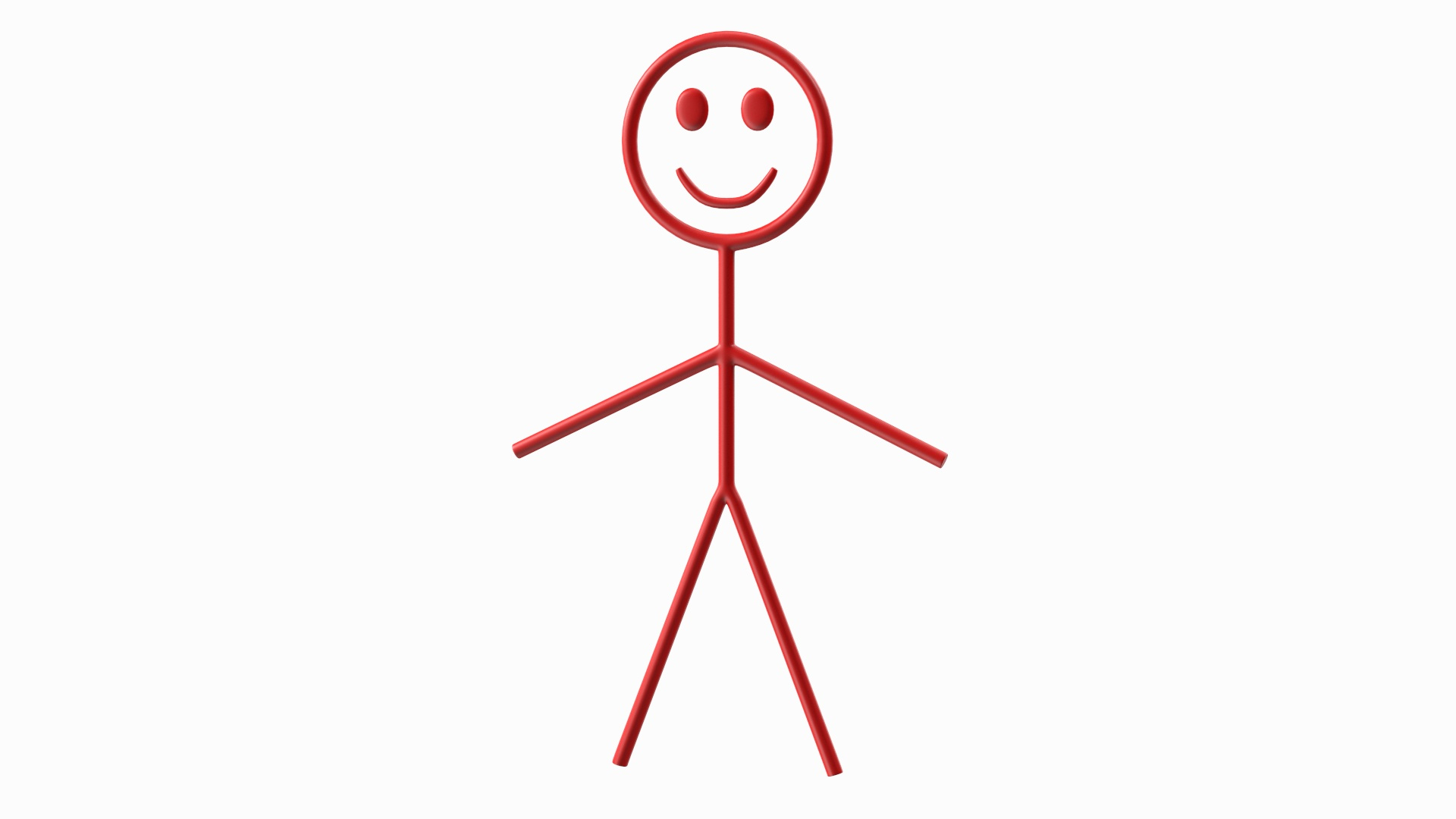 3D Model Cartoon Stickman Figure Red - TurboSquid 2076126