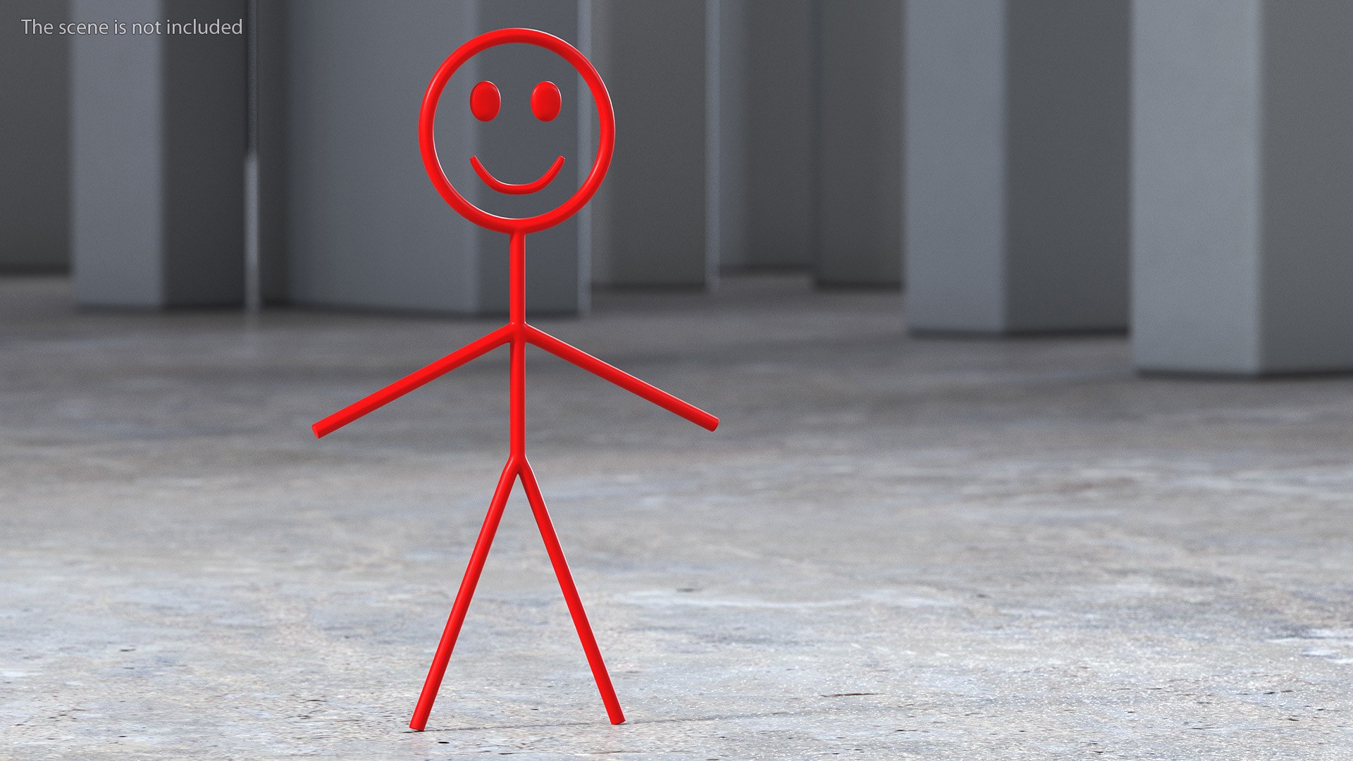 3D Model Cartoon Stickman Figure Red - TurboSquid 2076126
