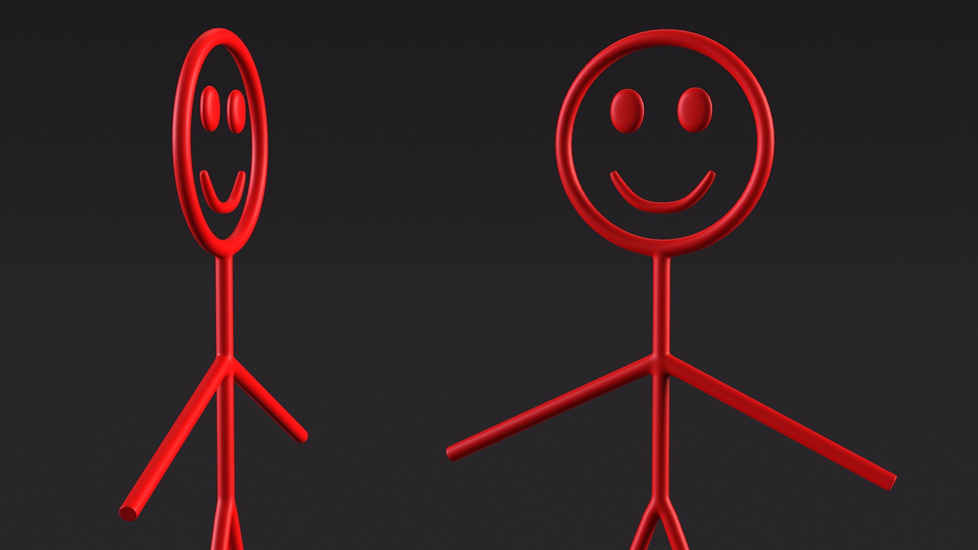 3D Model Cartoon Stickman Figure Red - TurboSquid 2076126