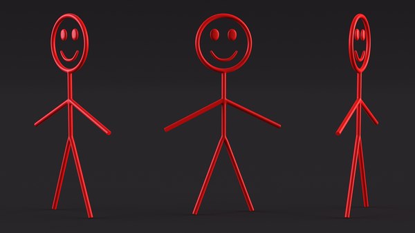 modelo 3d Cartoon Stickman Figure Red - TurboSquid 2076126