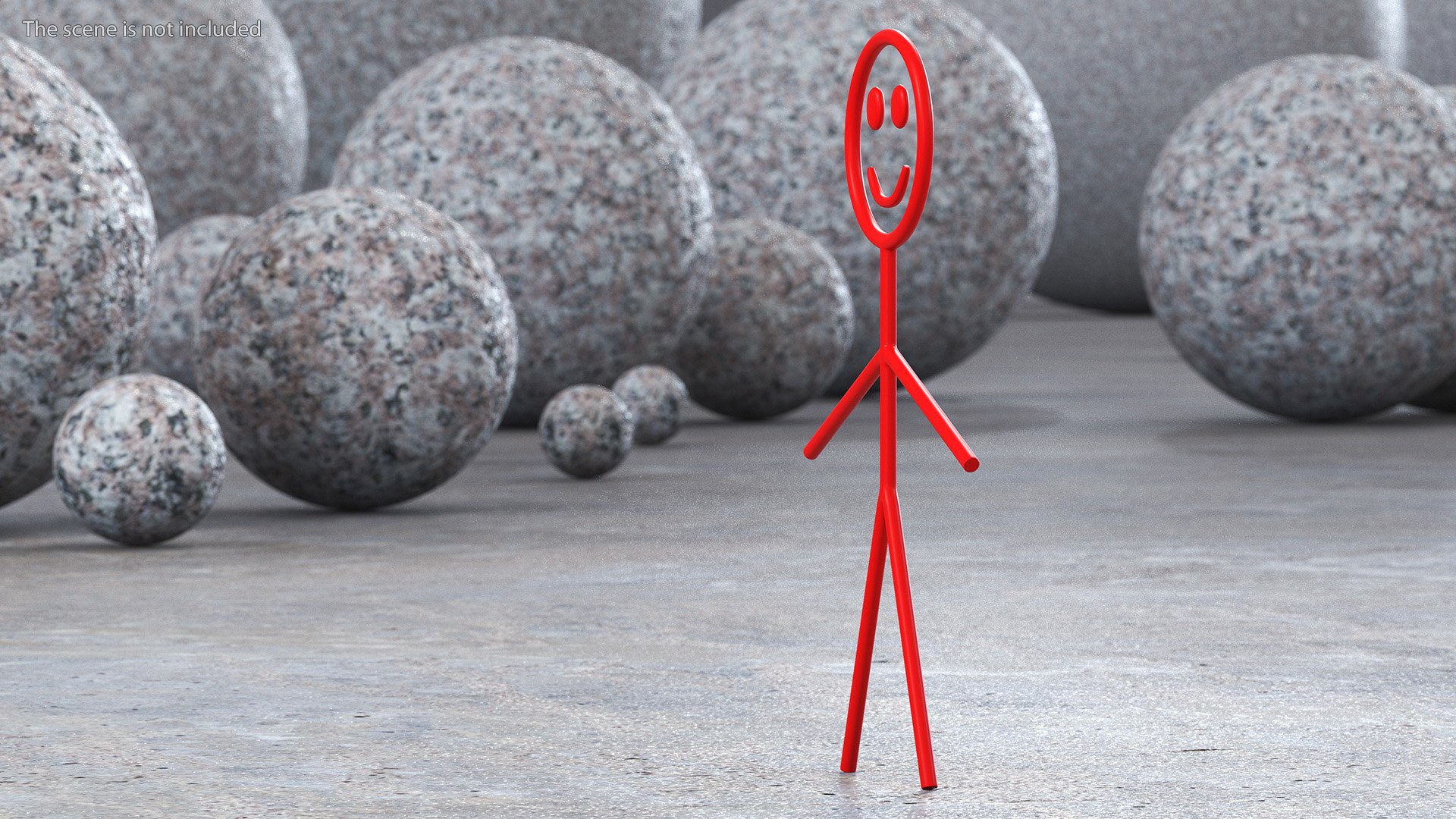 3D Model Cartoon Stickman Figure Red - TurboSquid 2076126