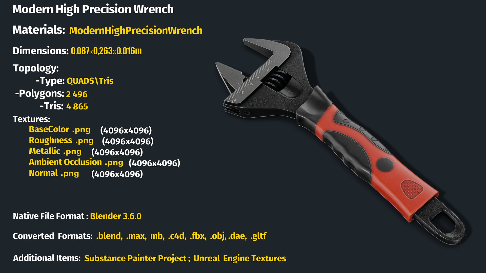 Modern High Precision Wrench Model - TurboSquid 2111624