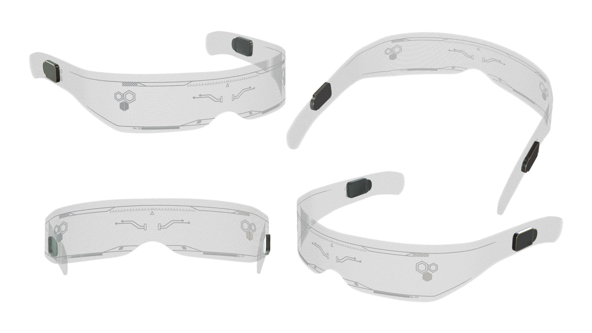 3D Futuristic Cyberpunk Sci-fi Glasses Model - TurboSquid 2150848