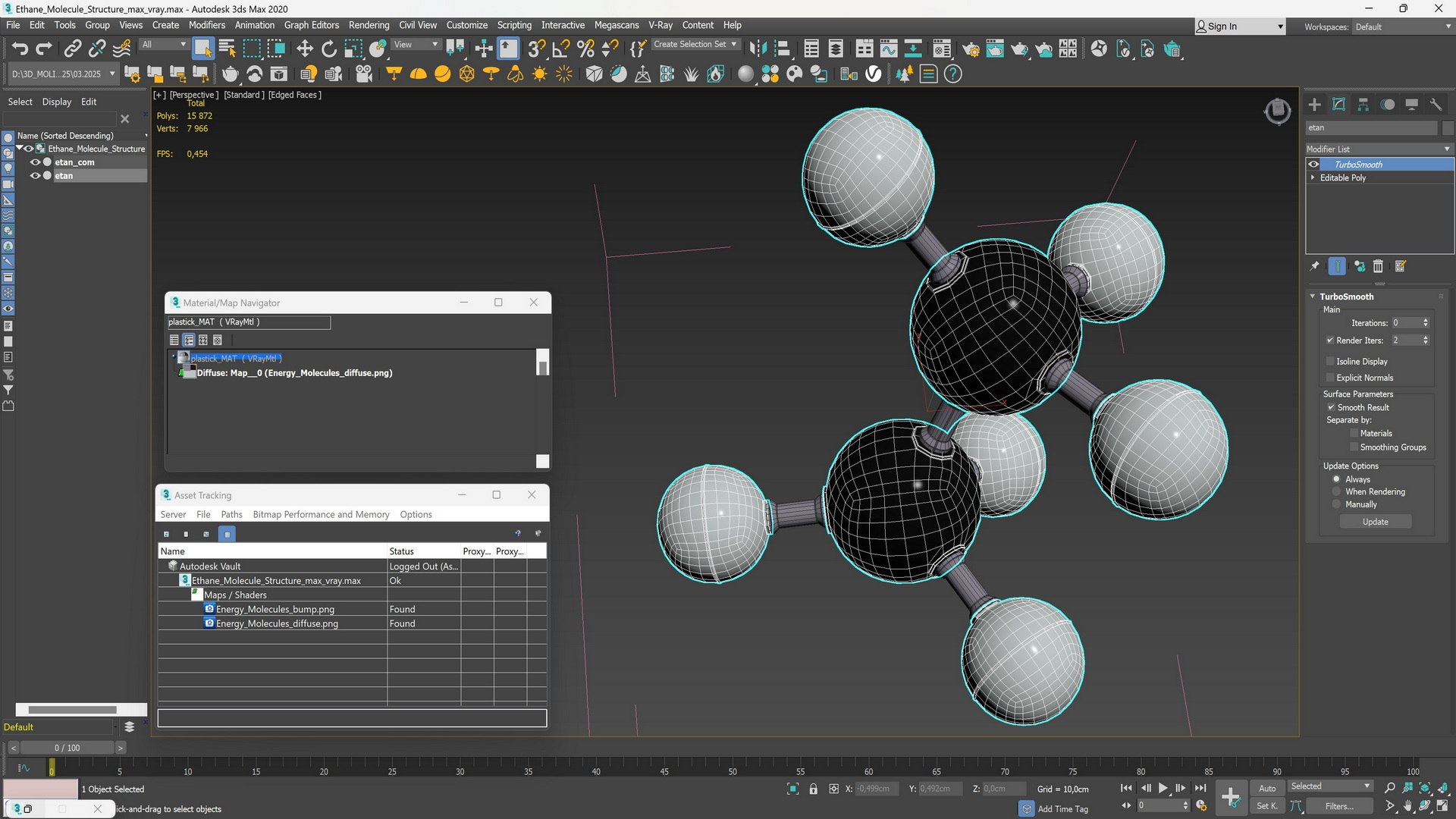 Ethane Molecule Structure Model - TurboSquid 2390541