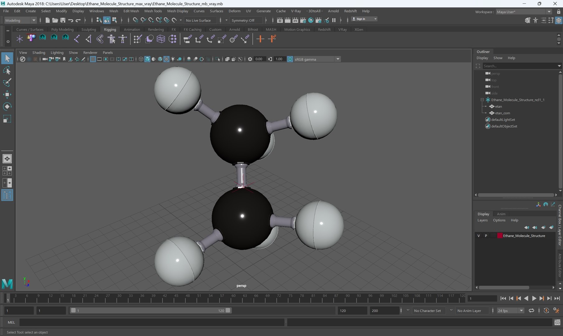 Ethane Molecule Structure Model - TurboSquid 2390541