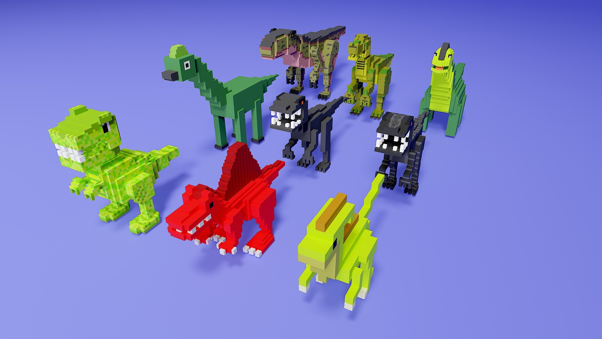 3D Dino Voxel Art Pack 3d Model Model - TurboSquid 2182458
