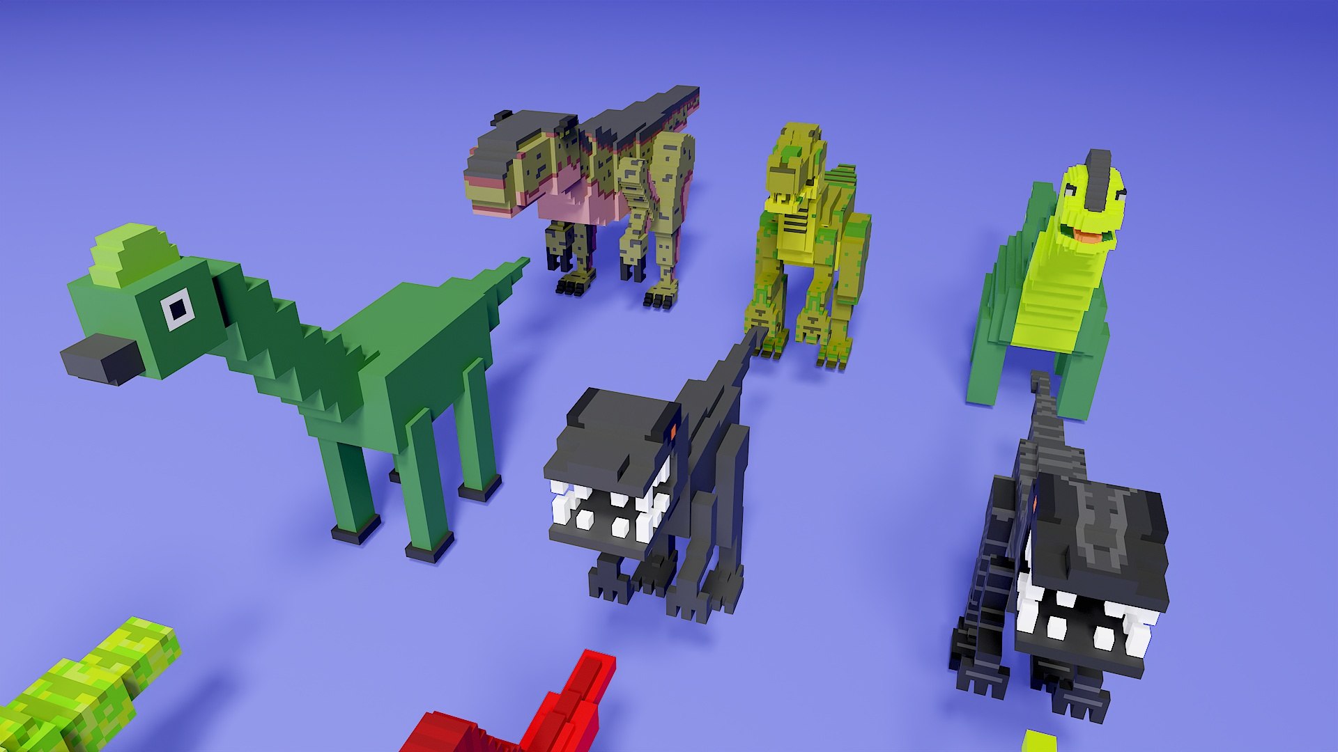 3D Dino Voxel Art Pack 3d Model Model - TurboSquid 2182458
