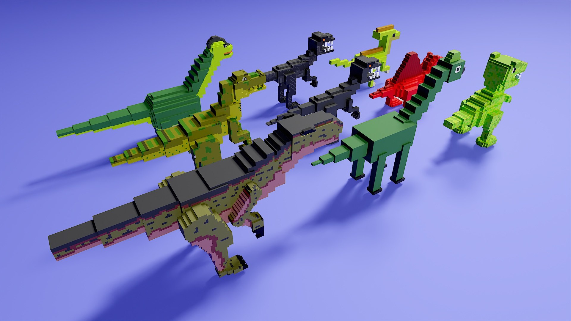 3D Dino Voxel Art Pack 3d Model Model - TurboSquid 2182458