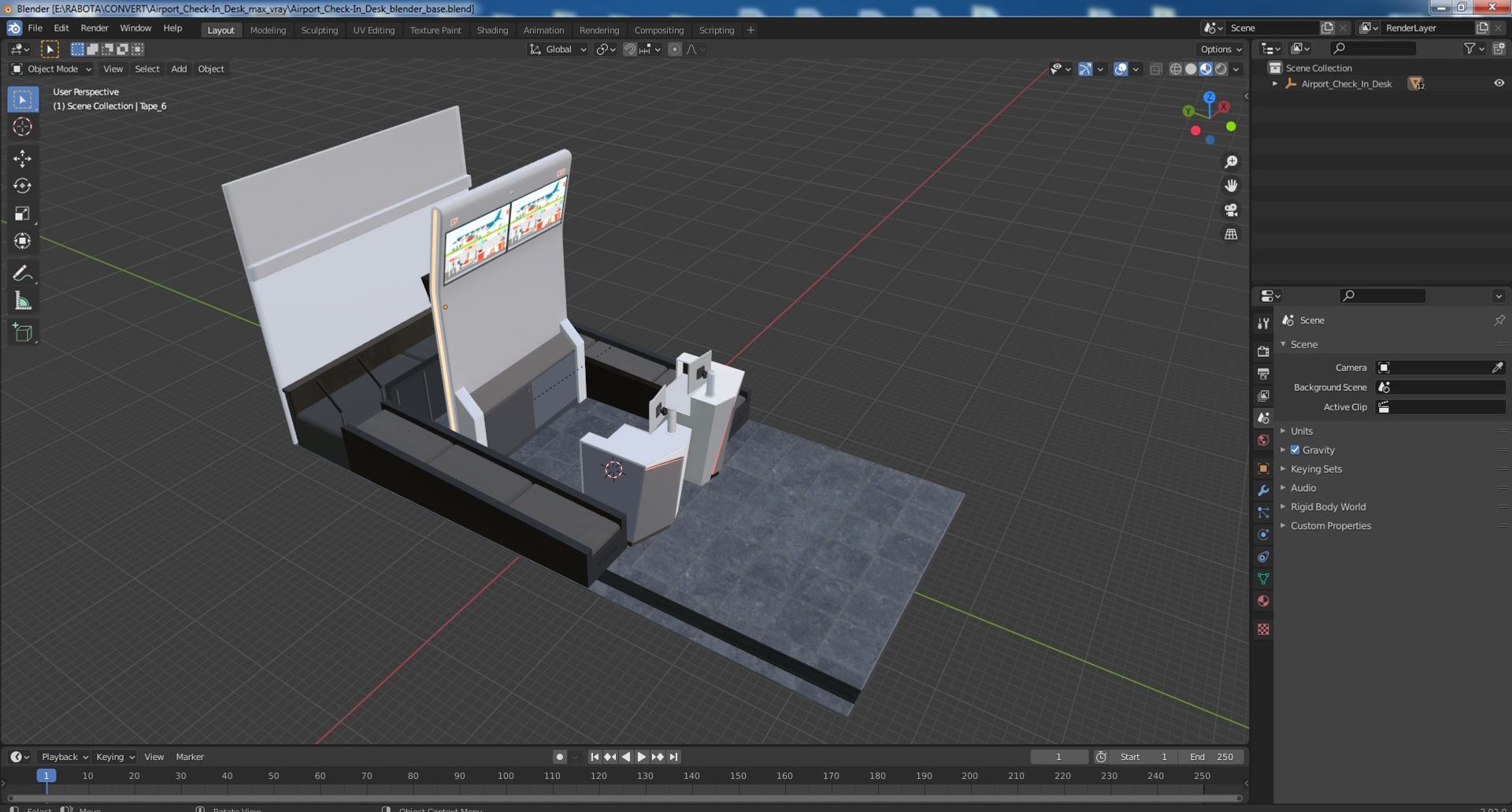 Airport Check-In Desk 3D model - TurboSquid 2104768