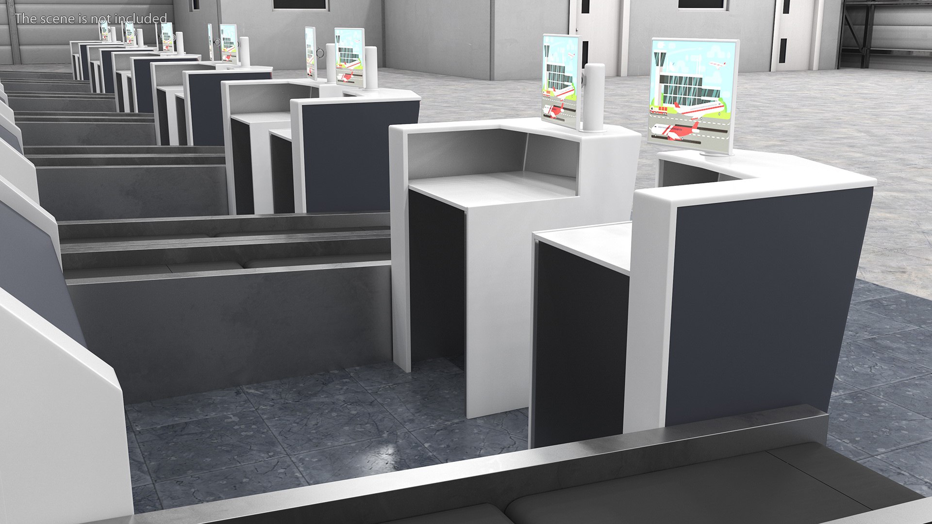 Airport Check-In Desk 3D Model - TurboSquid 2104768