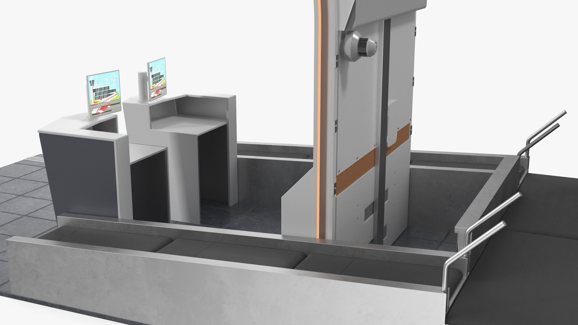Airport Check-In Desk 3D model - TurboSquid 2104768