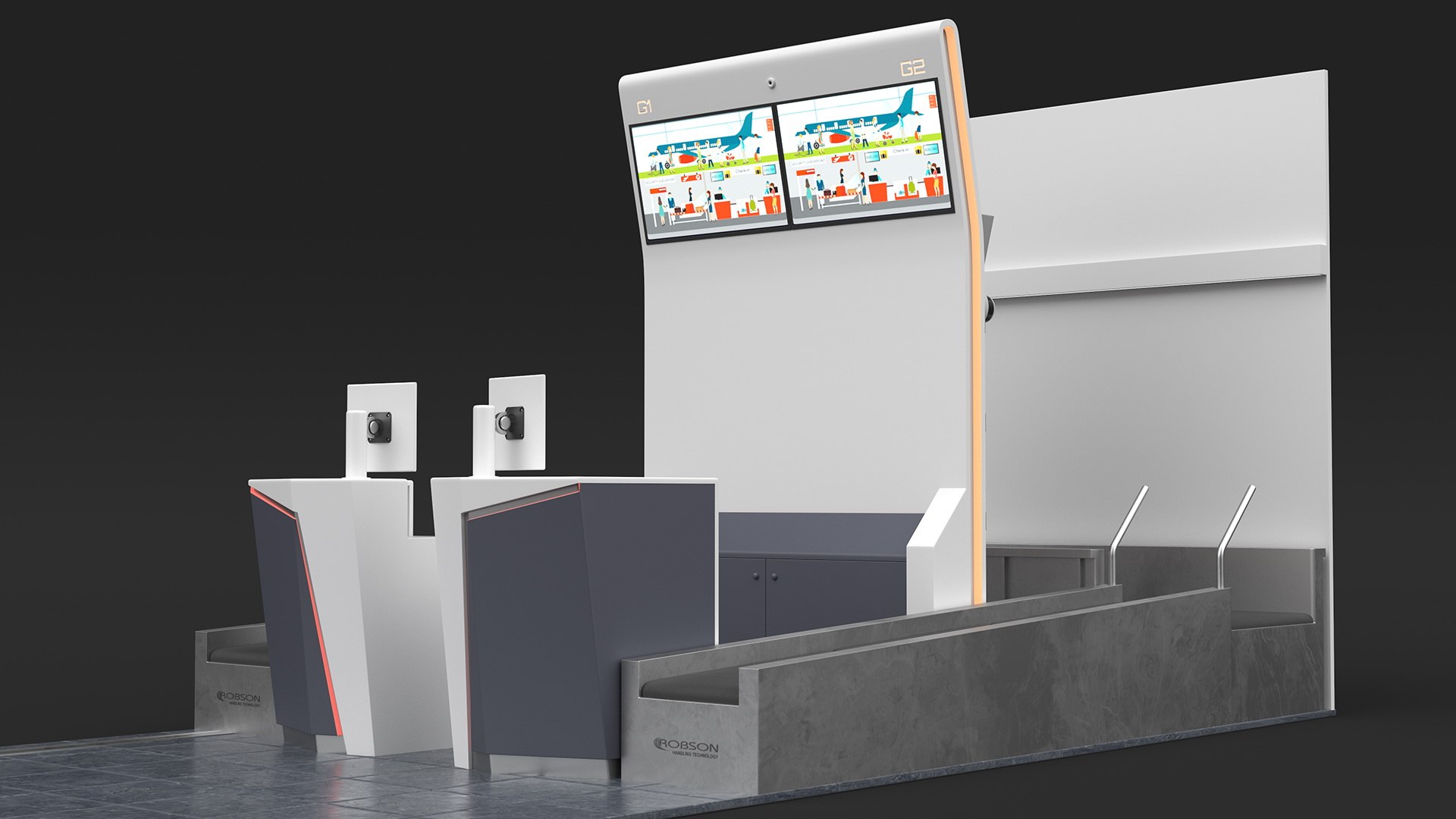 Airport Check-In Desk 3D Model - TurboSquid 2104768