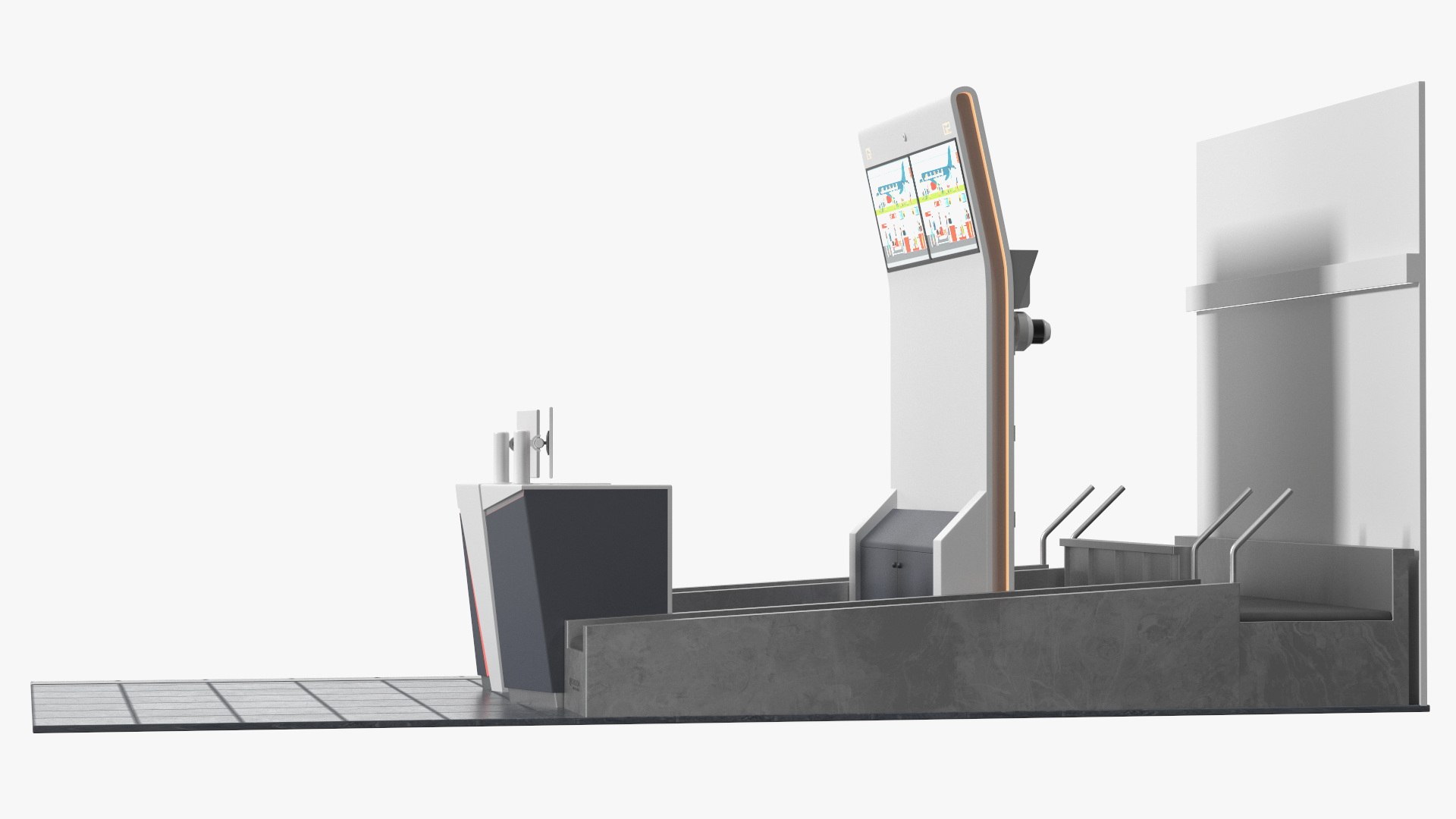Airport Check-In Desk 3D Model - TurboSquid 2104768