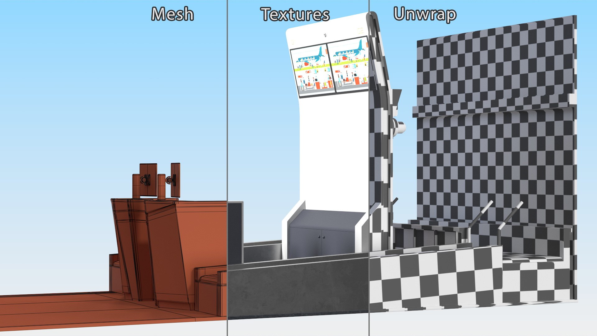 Airport Check-In Desk 3D model - TurboSquid 2104768