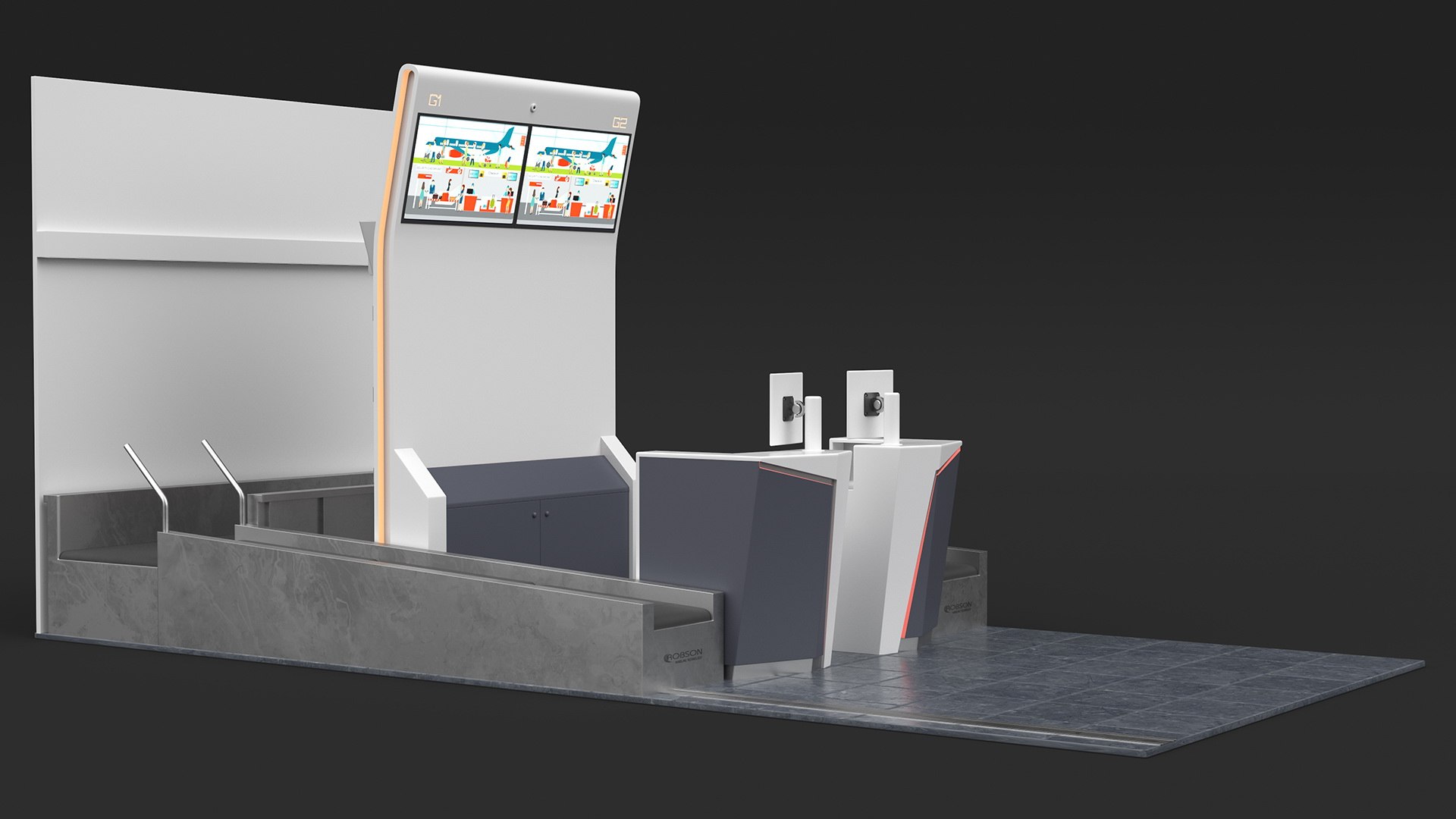 Airport Check-In Desk 3D Model - TurboSquid 2104768