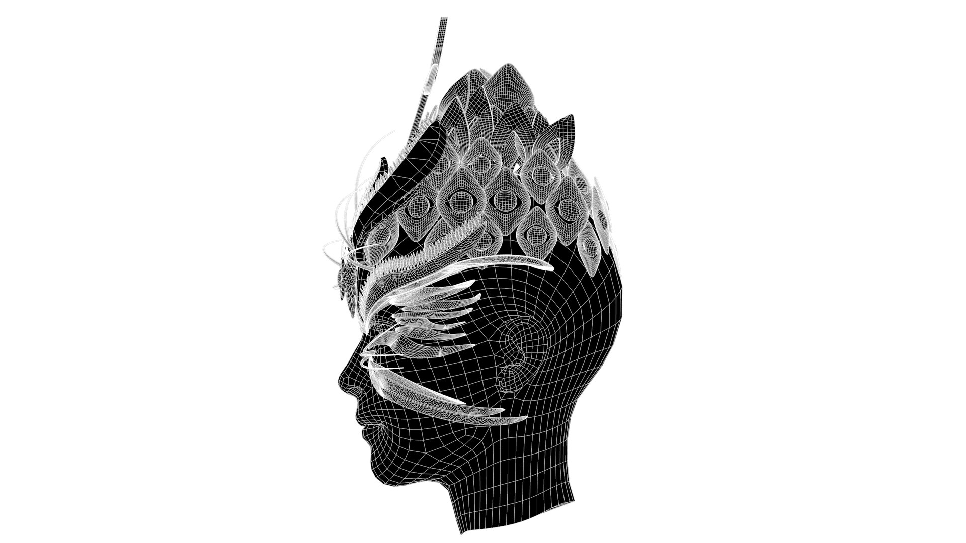 3D Eyes Feathers Mask - TurboSquid 1557333