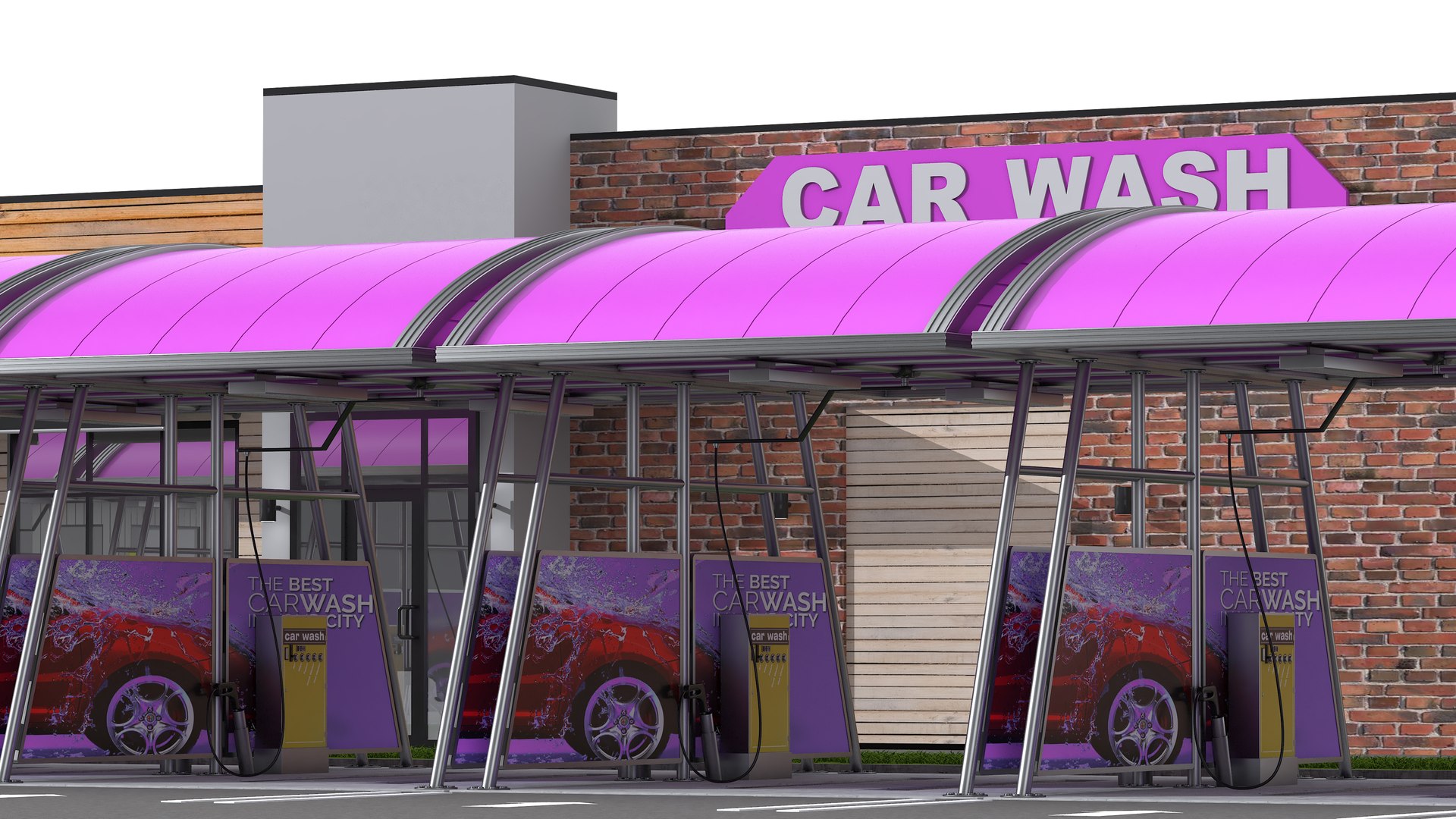 Detailed Car Wash Building 3D Model - TurboSquid 2280311