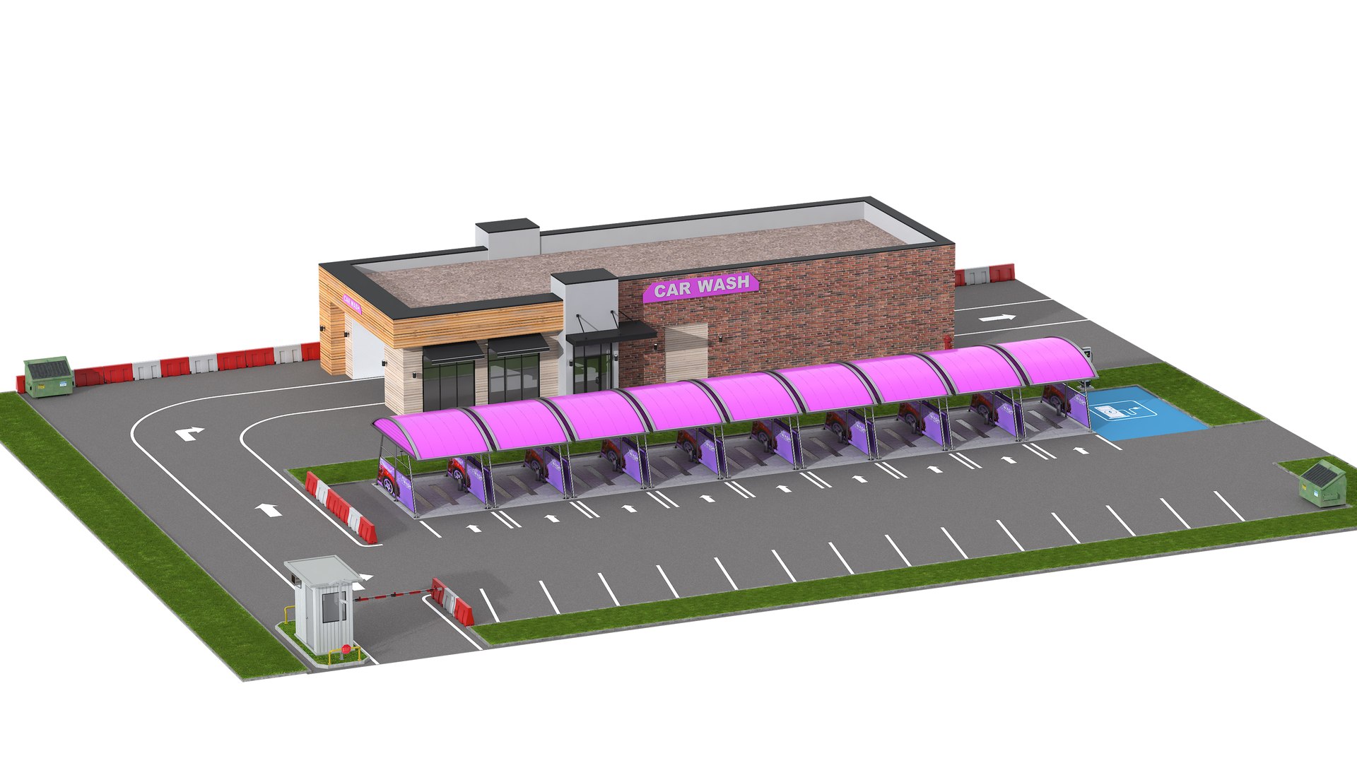 Detailed Car Wash Building 3D Model - TurboSquid 2280311