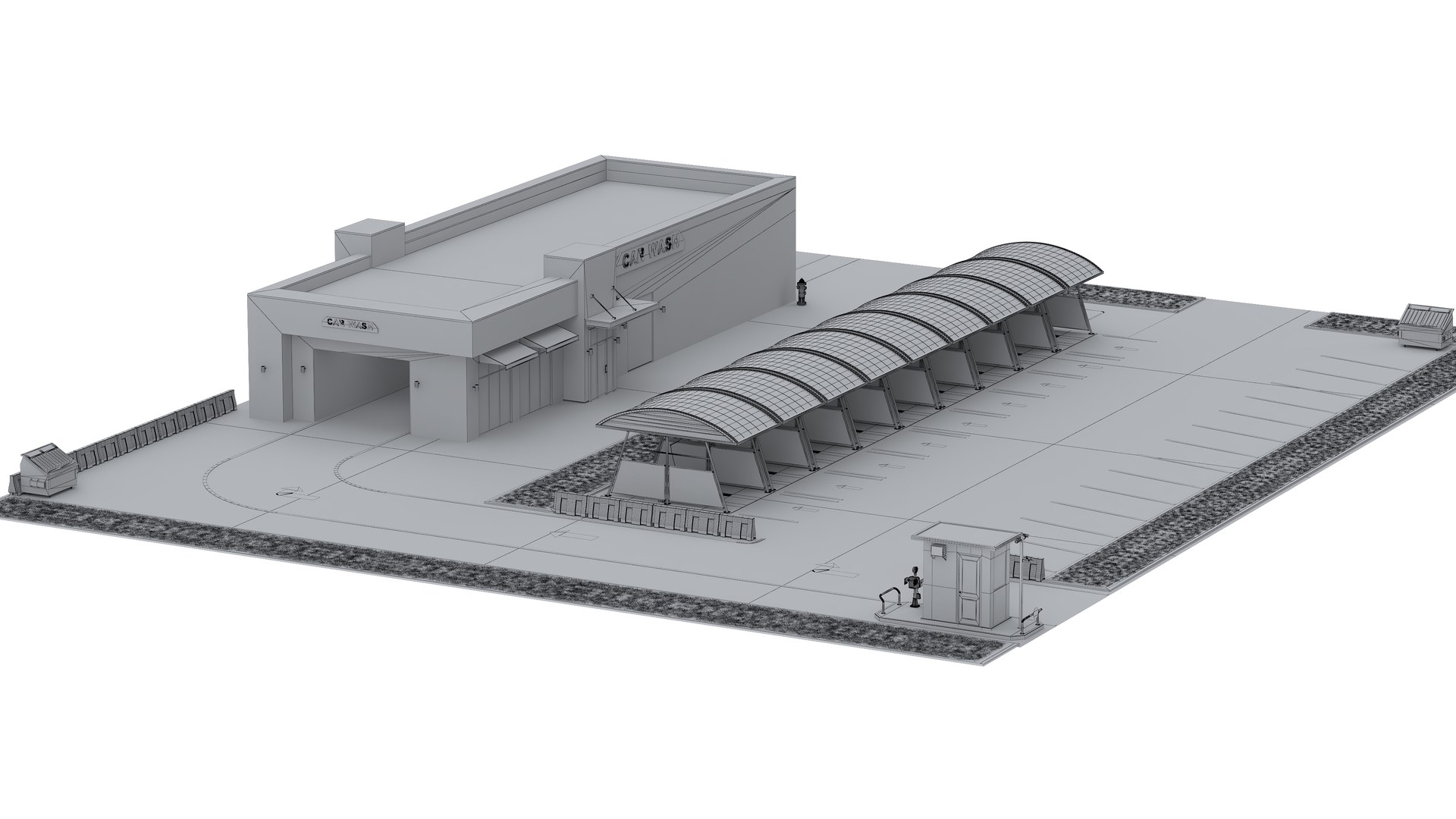Detailed Car Wash Building 3D Model - TurboSquid 2280311