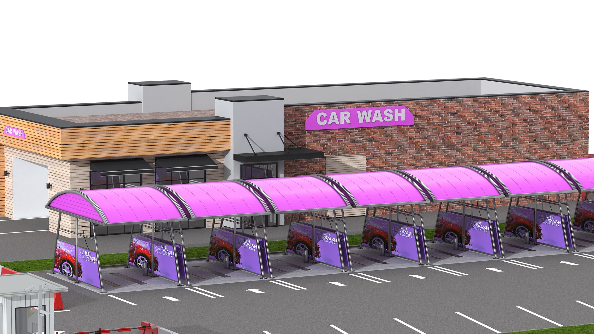 Detailed Car Wash Building 3D Model - TurboSquid 2280311