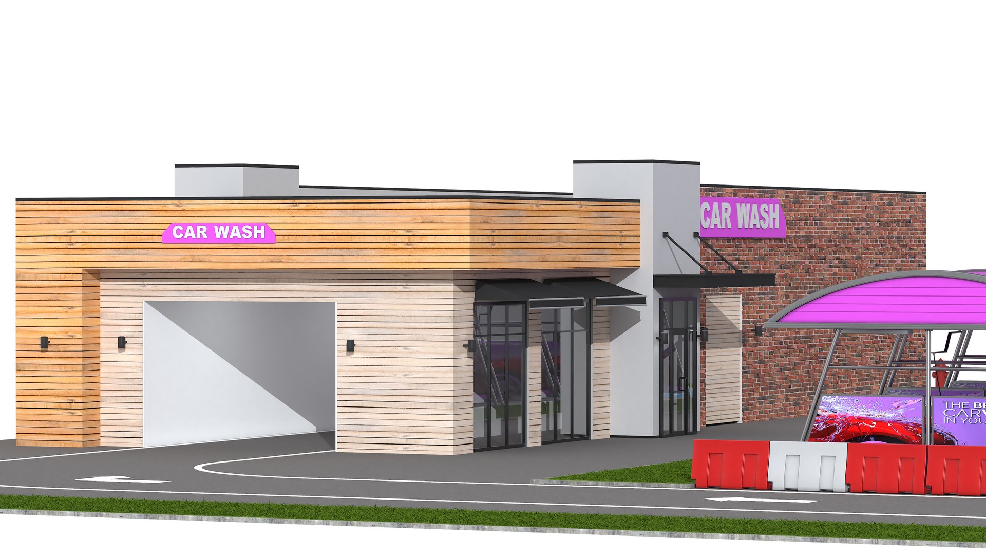 Detailed Car Wash Building 3D Model - TurboSquid 2280311