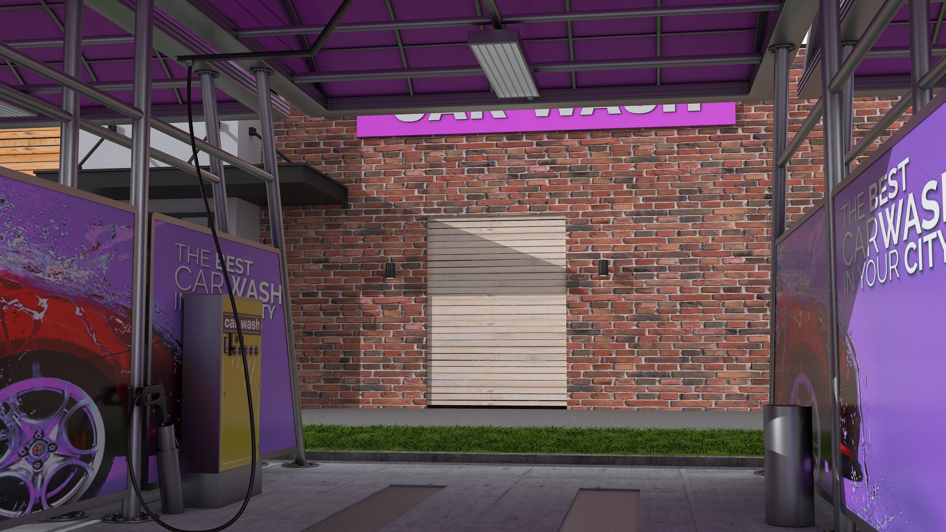 Detailed Car Wash Building 3D Model - TurboSquid 2280311