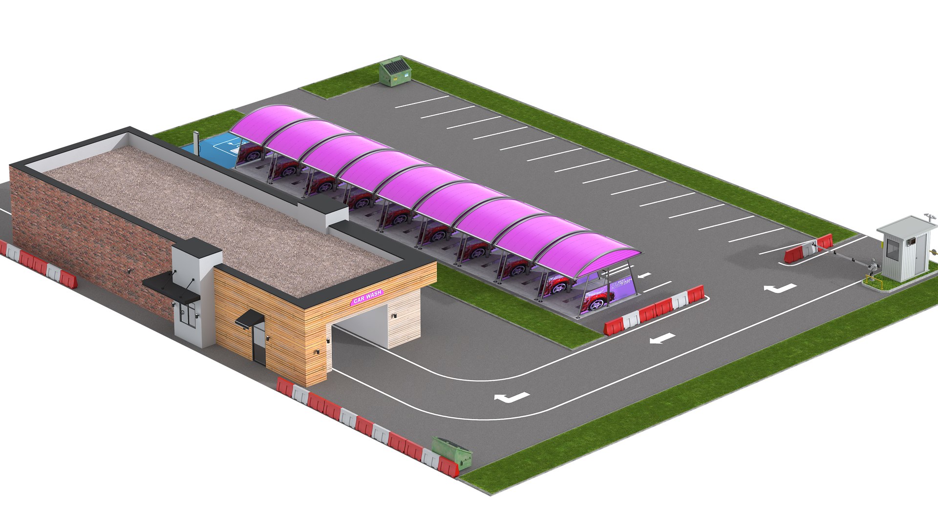 Detailed Car Wash Building 3D Model - TurboSquid 2280311