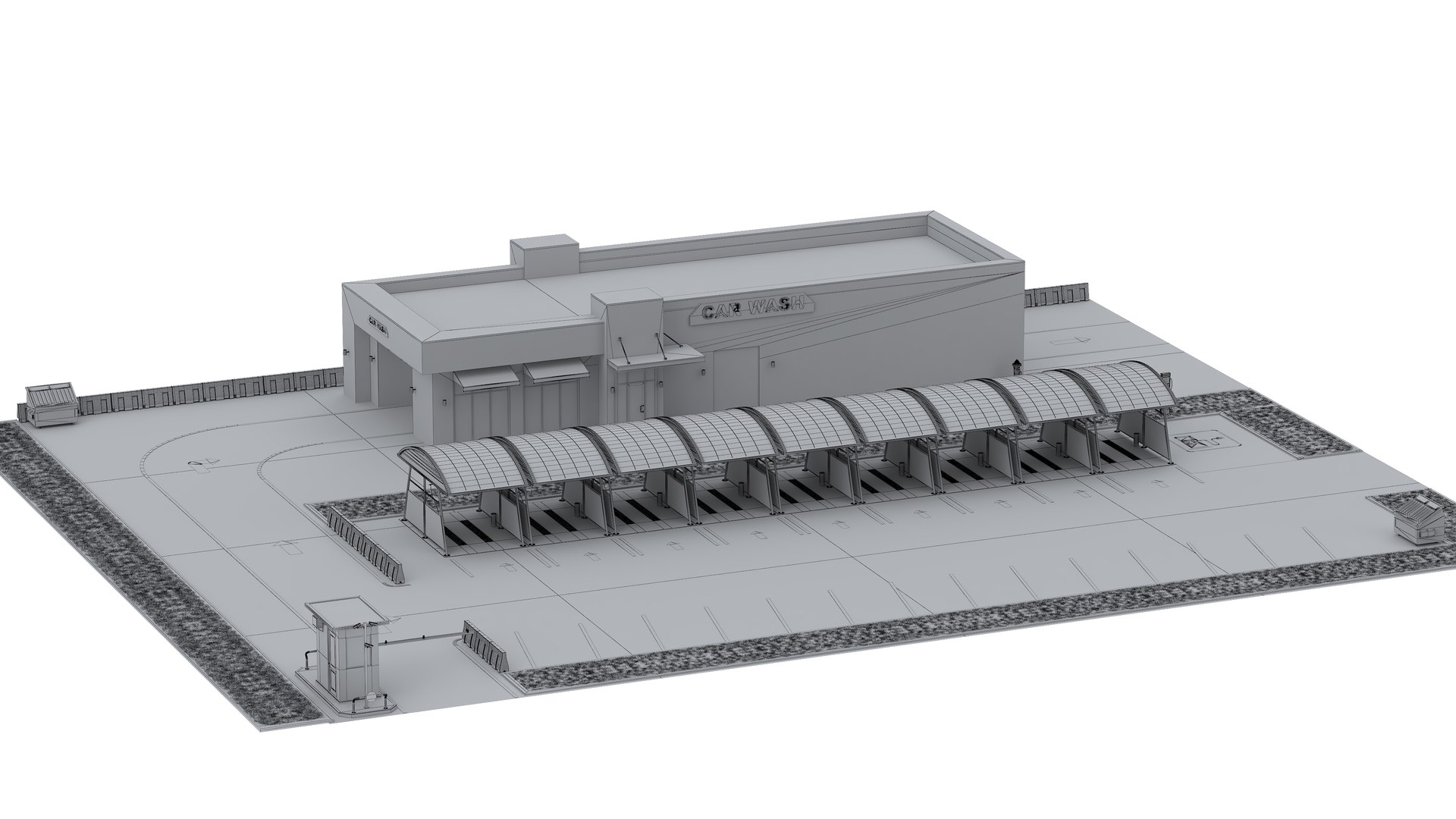 Detailed Car Wash Building 3D Model - TurboSquid 2280311