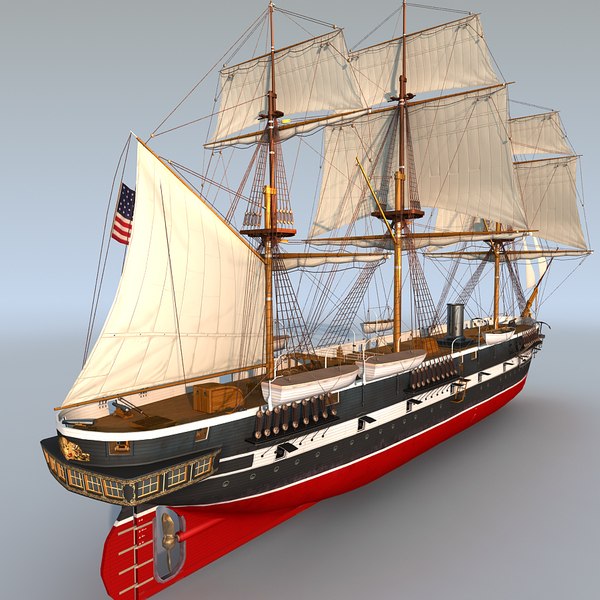 3d sail steam frigate