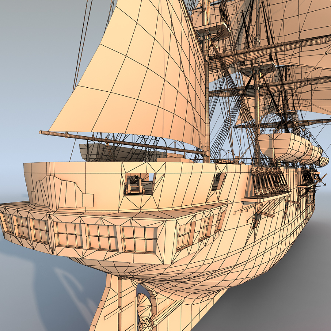 3d sail steam frigate