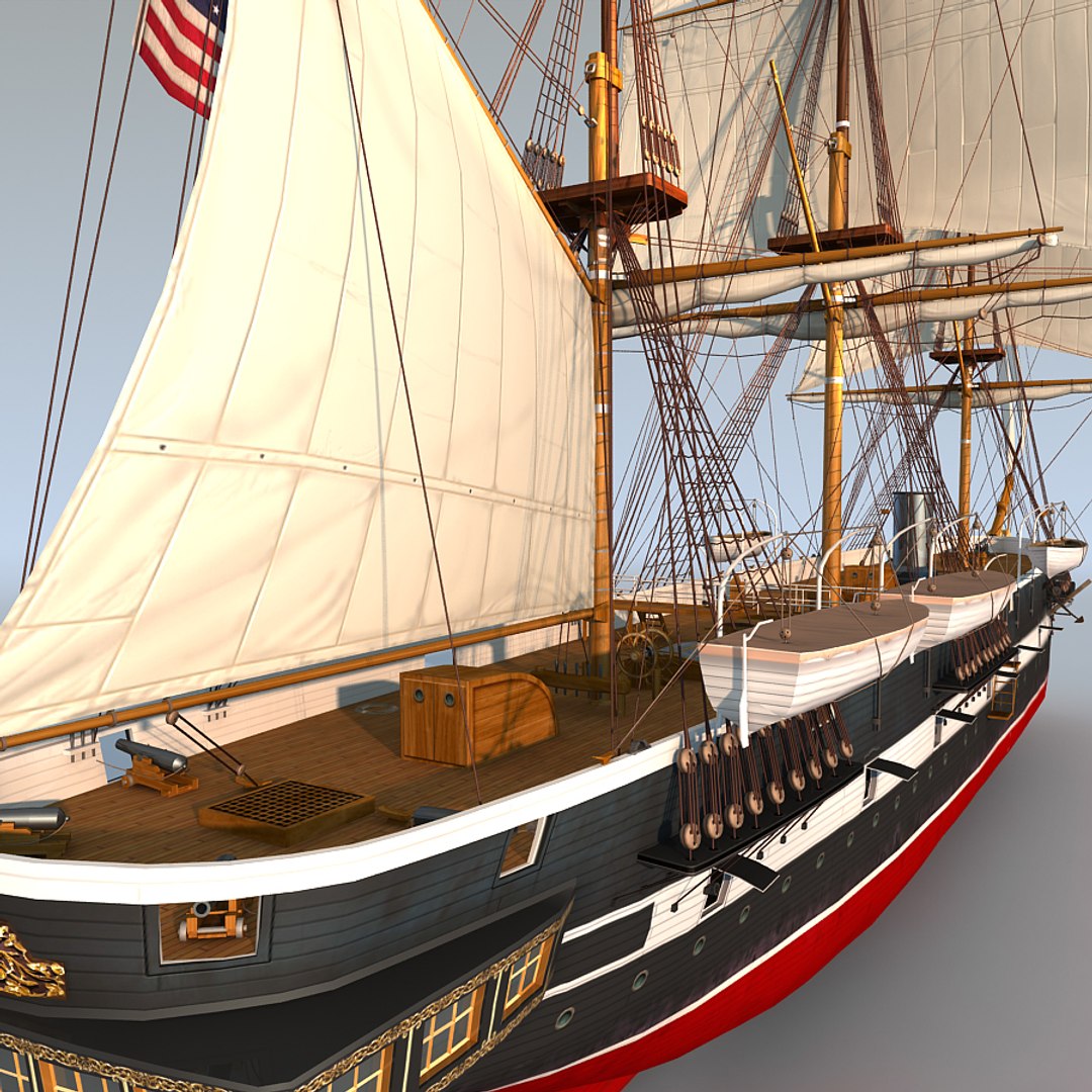 3d sail steam frigate