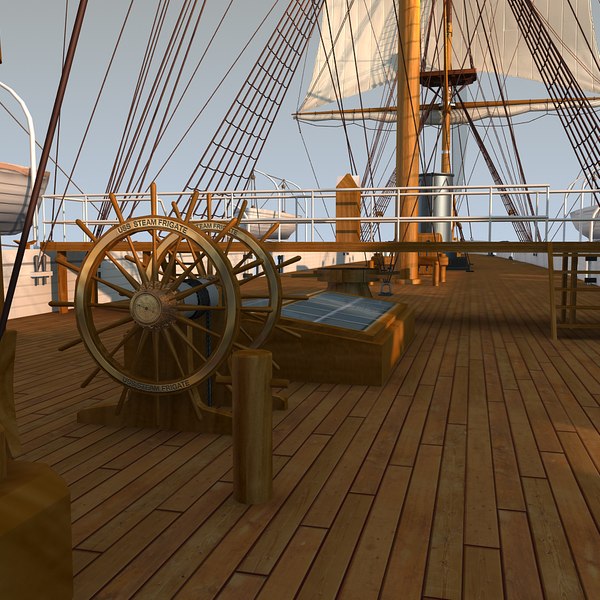 3d sail steam frigate