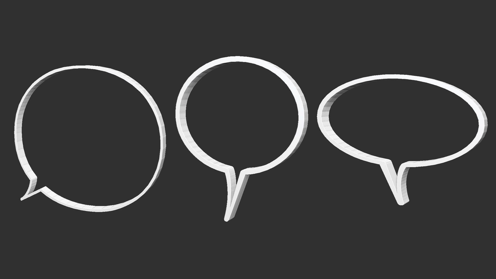 3D 18 Low Poly Zbrush IMM Brush Set Of Comic Dialogue Boxes And Shapes ...