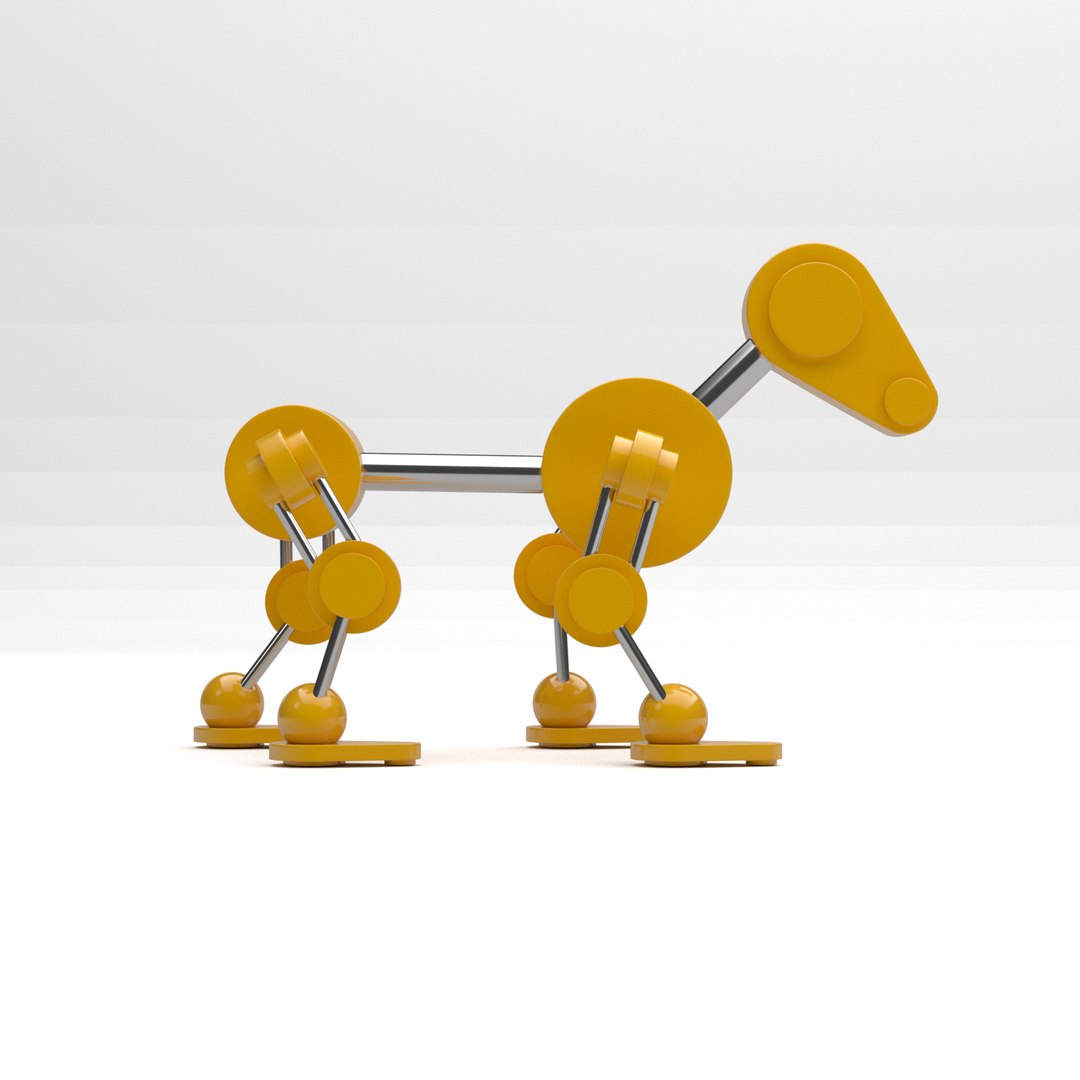 Yellow Robot Dog Animation 3d Model
