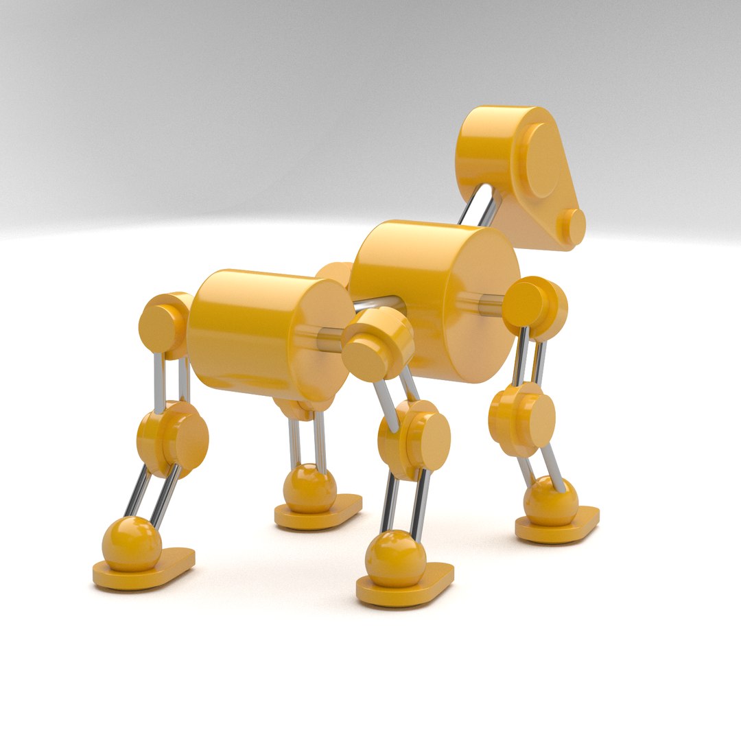 Yellow Robot Dog Animation 3d Model