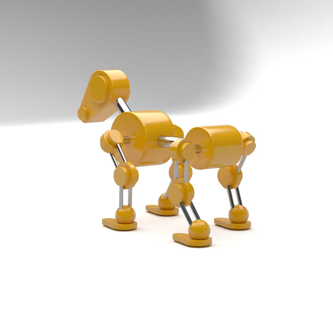 Yellow Robot Dog Animation 3d Model