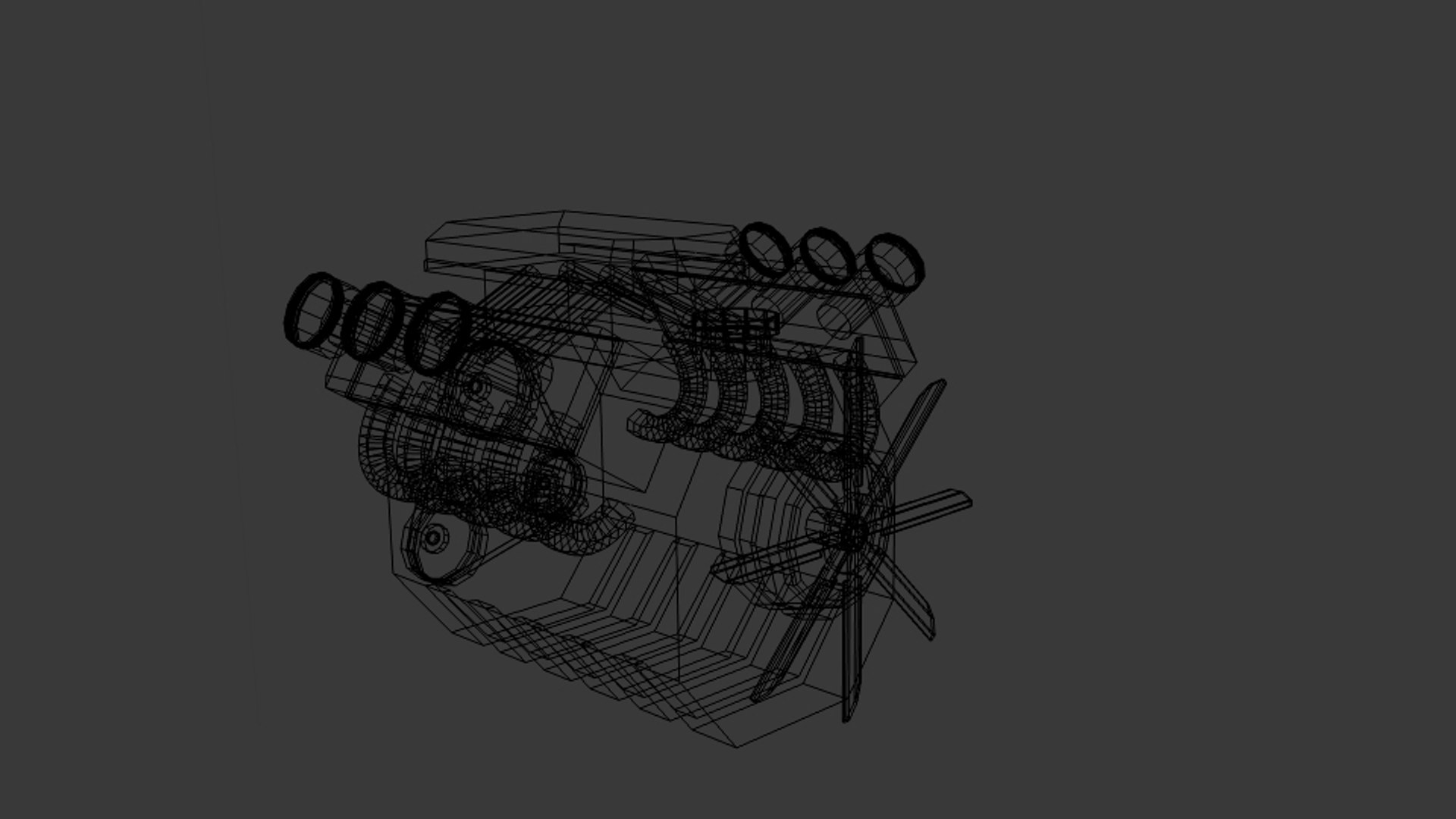 Cartoon Engine Hemi 3d Model